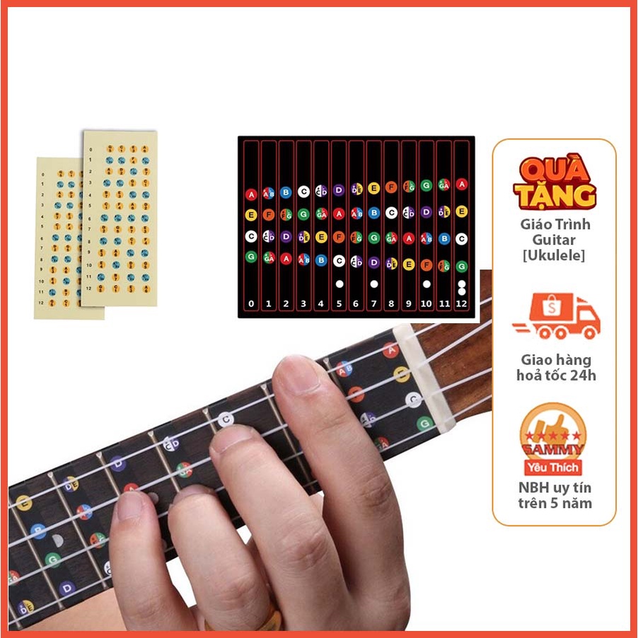 UKULELE NOTE STICKER - MIẾNG DÁN ĐÁNH DẤU VỊ TRÍ NỐT NHẠC TRÊN ĐÀN ...