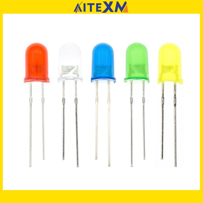 100 CÁI 3mm 5MM LED trắng / xanh / đỏ / vàng / xanh bóng đèn / 5MM màu ...