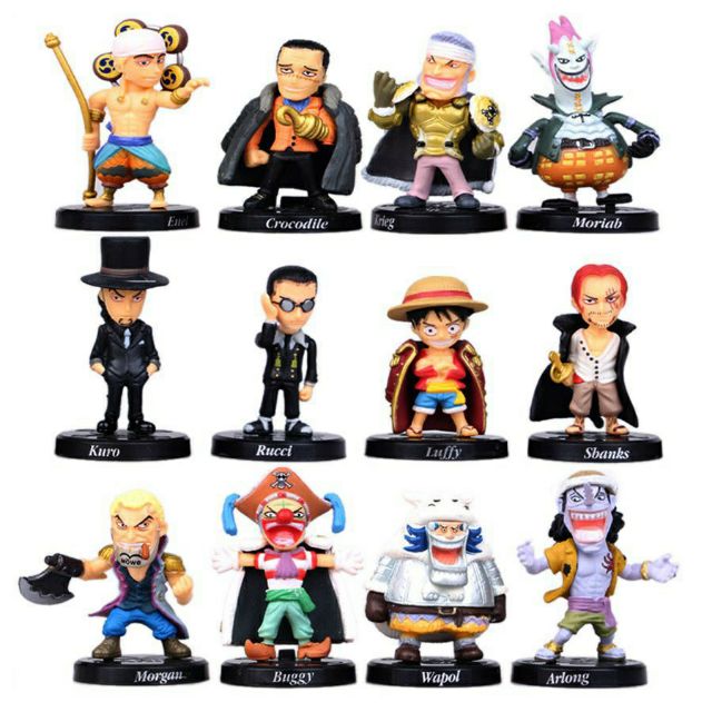 Set 12 nhân vật chibi phản diện One piece luffy shanks lucci buggy ...