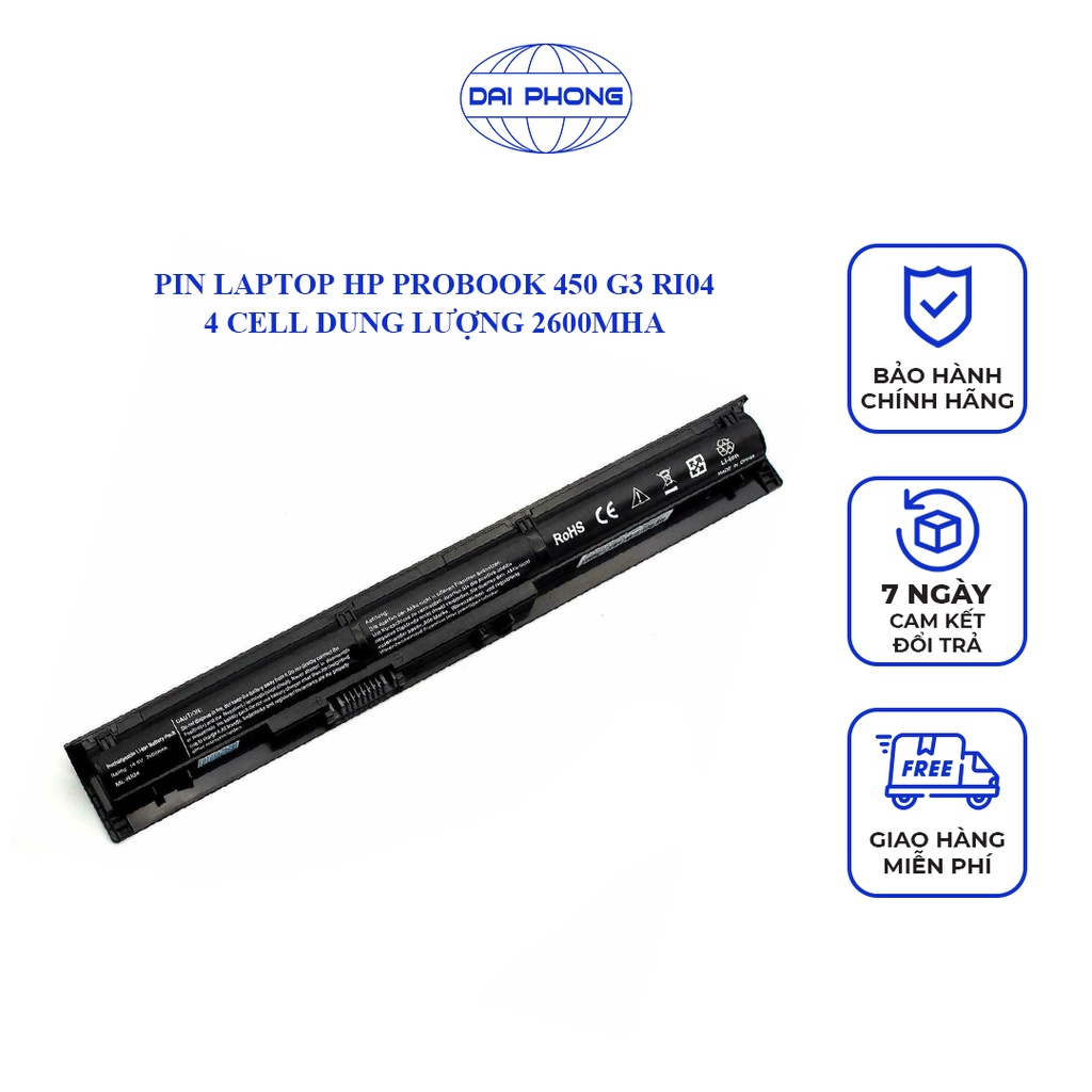 Pin Laptop HP ProBook 450 G3 RI04 4 Cell dung lượng 2600mhA L6175 ...