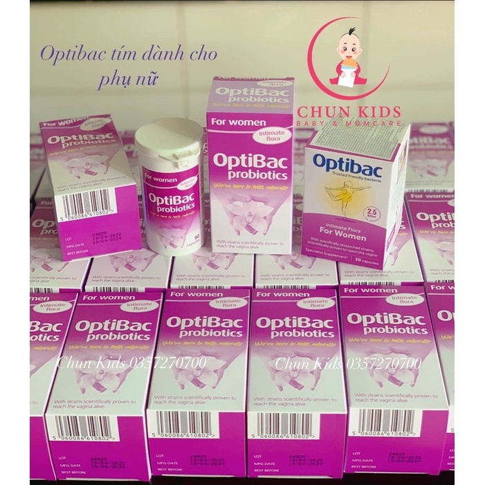 [NHẬP KHẨU DATE 2024] Men vi sinh Optibac Tím For Women Mẫu mới 30v ...