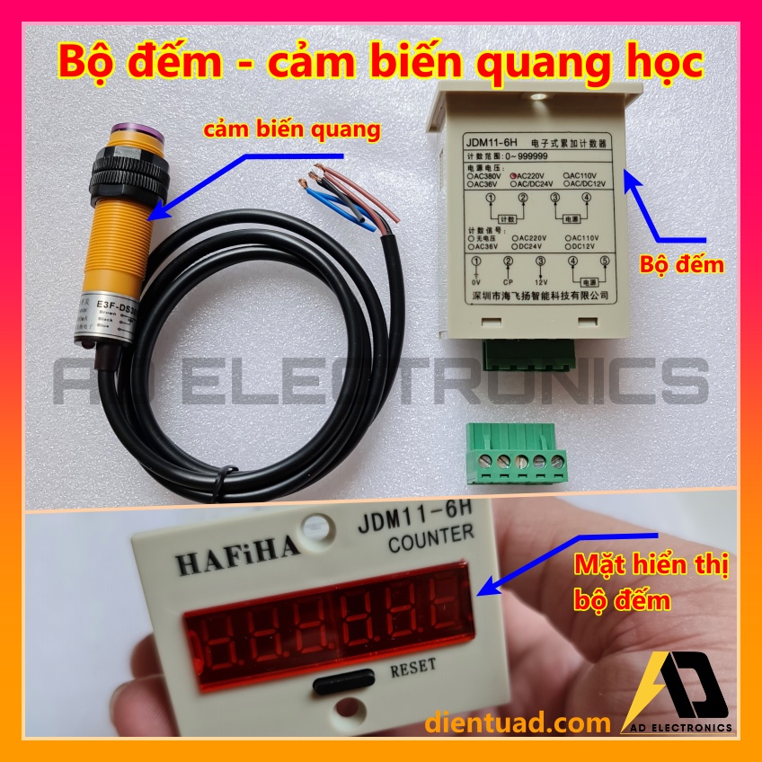 Bộ Đếm Điện Tử JDM11-6H Và Cảm Biến Quang Điện E3F-DS30C4 220VAC Tiện Dụng diy from dientuad ...