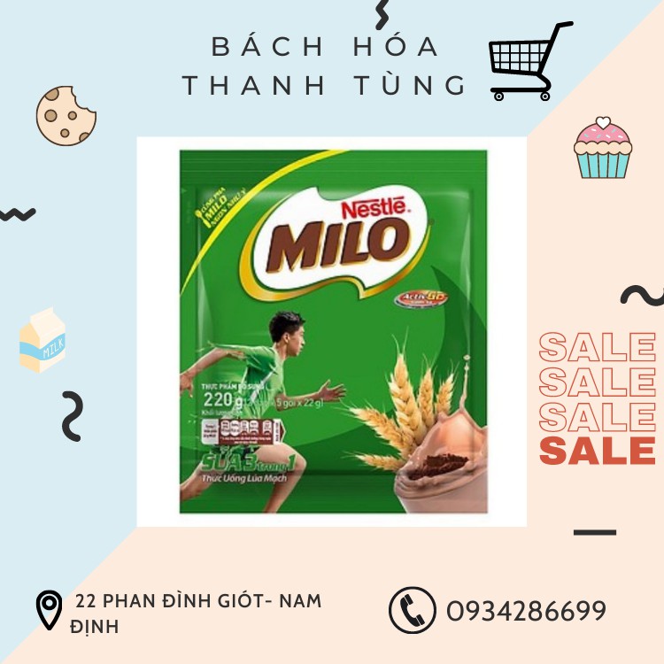Túi sữa lúa mạch Milo Active Go 220g (2 dây x 5 gói x 22gr) | Shopee ...