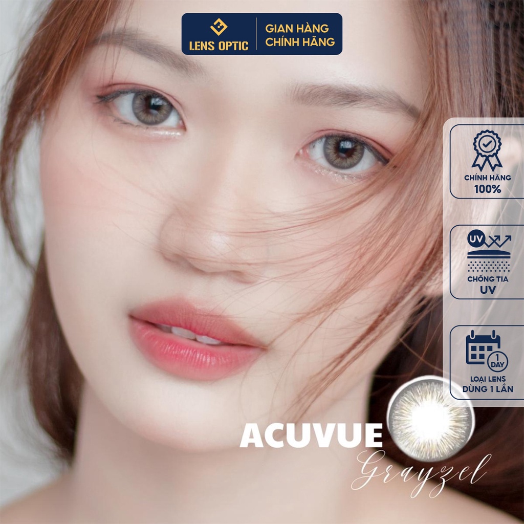 [Mã BMLT35 giảm đến 35K đơn 99K] Kính áp tròng 1 ngày ACUVUE Define Fresh Grayzel màu xám có độ ...