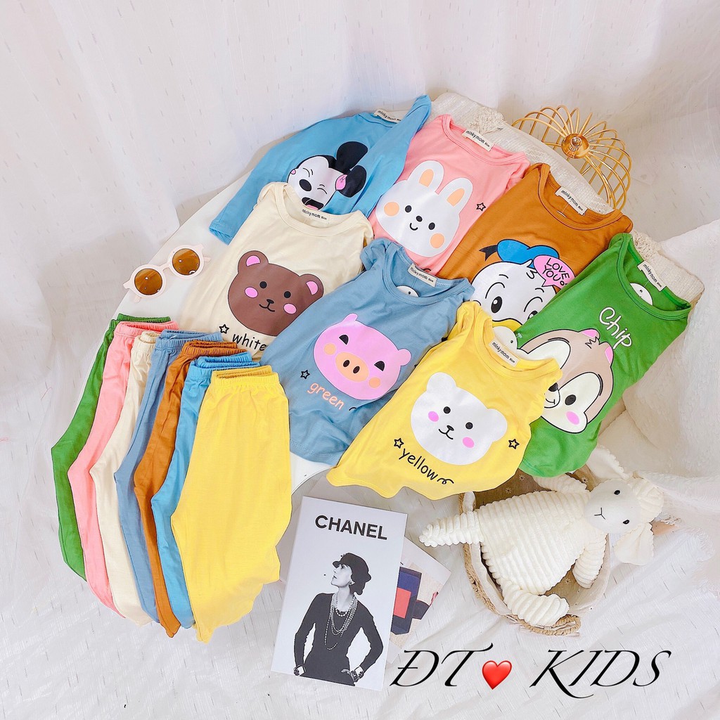 Bộ thun lạnh ( loại 1) dài tay cho bé trai - gái ( 8-18kg) | Shopee Việt Nam