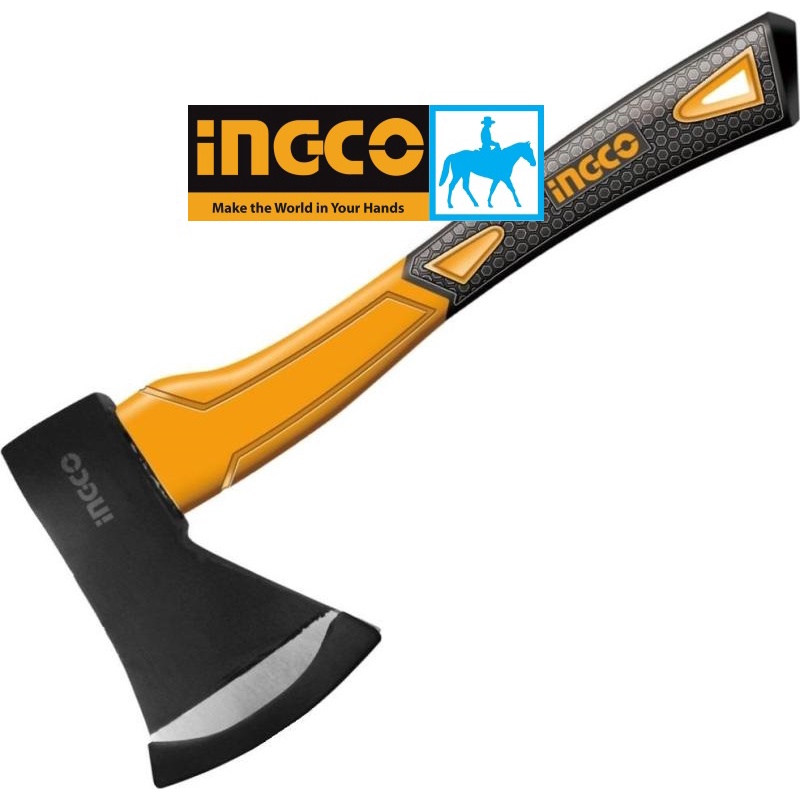 Búa rìu đi rừng chặt cây dã ngoại cán nhựa 1Kg 43cm INGCO HAX02010008 ...