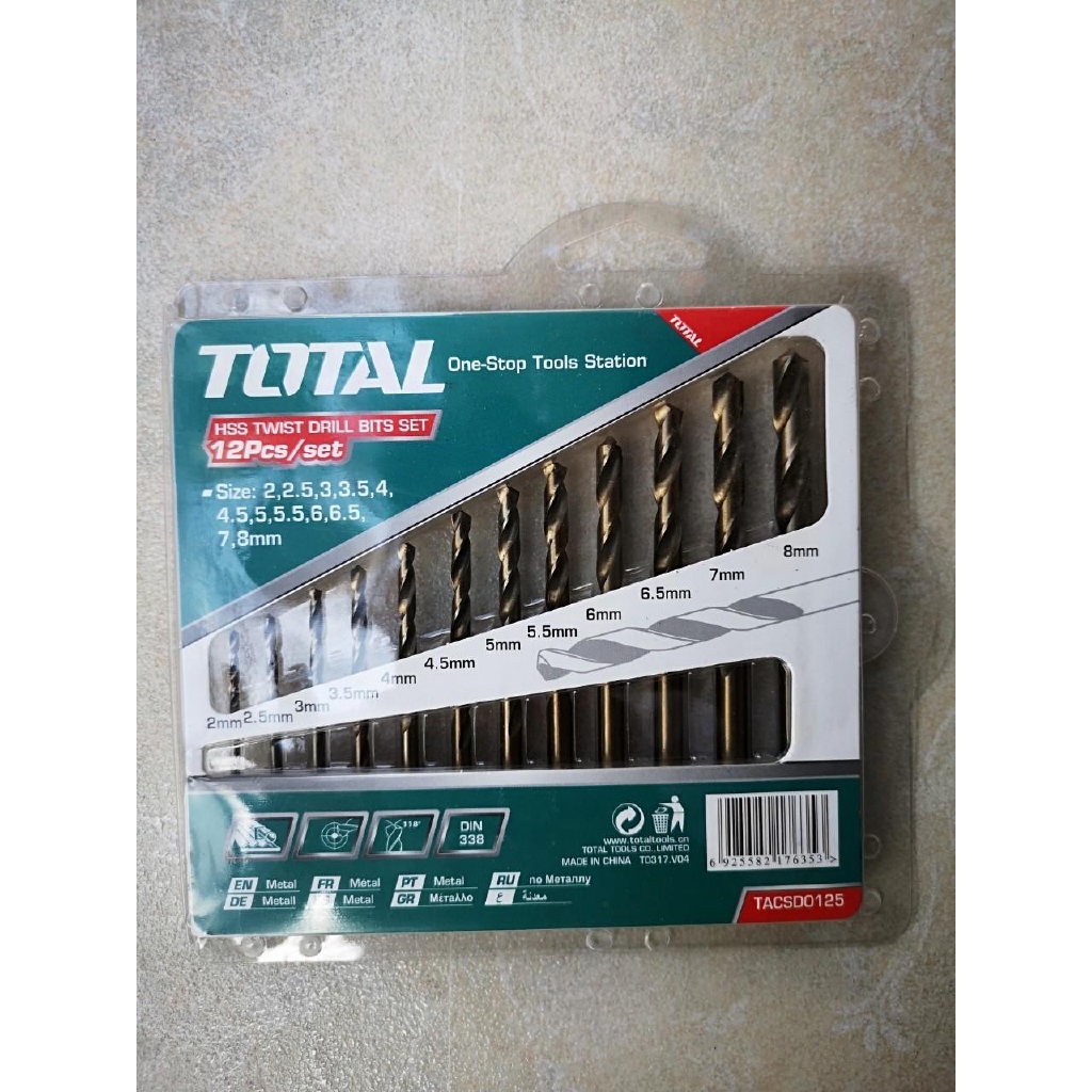 Bộ mũi khoan kim loại HSS 12 chi tiết Total TACSD0125 | Shopee Việt Nam