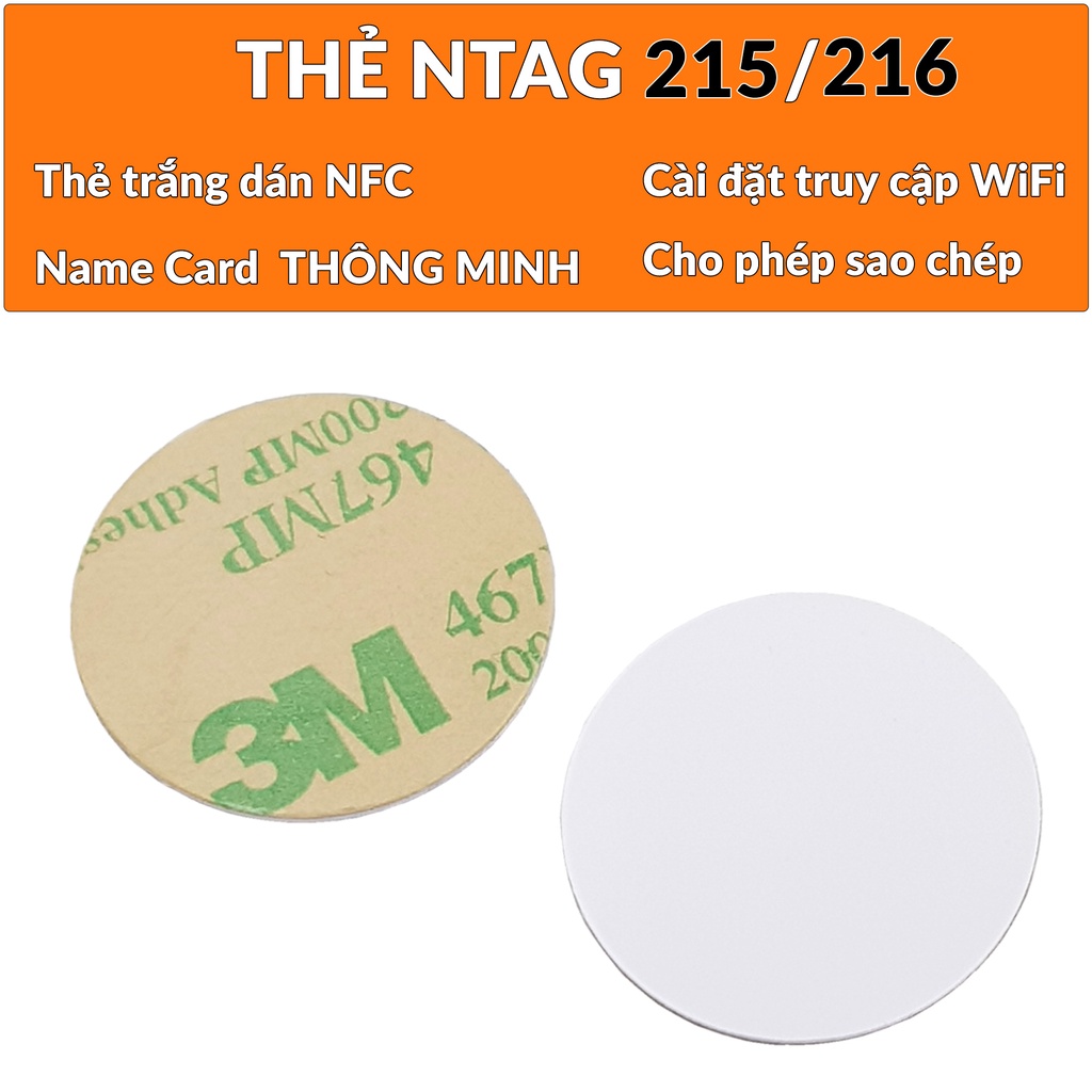 Thẻ NFC Ntag 215 Ntag 216 thẻ tròn mini cứng có miếng dán | Shopee Việt Nam