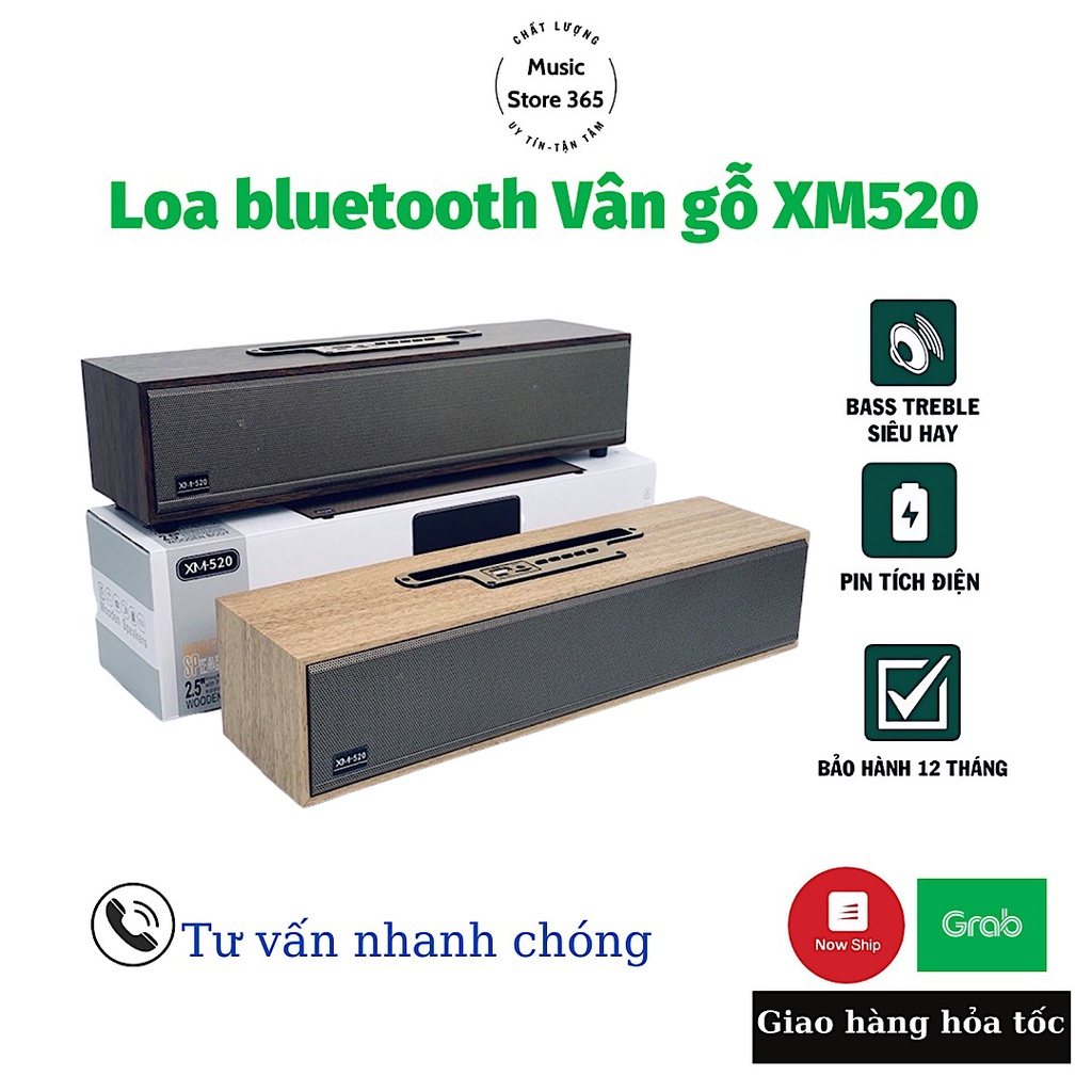 Loa Bluetooth XM-520 Vỏ Gỗ - Âm Thanh Sống Động, Bass Cực Mạnh, Độ Tương Thích Cao, Thiết Kế ...