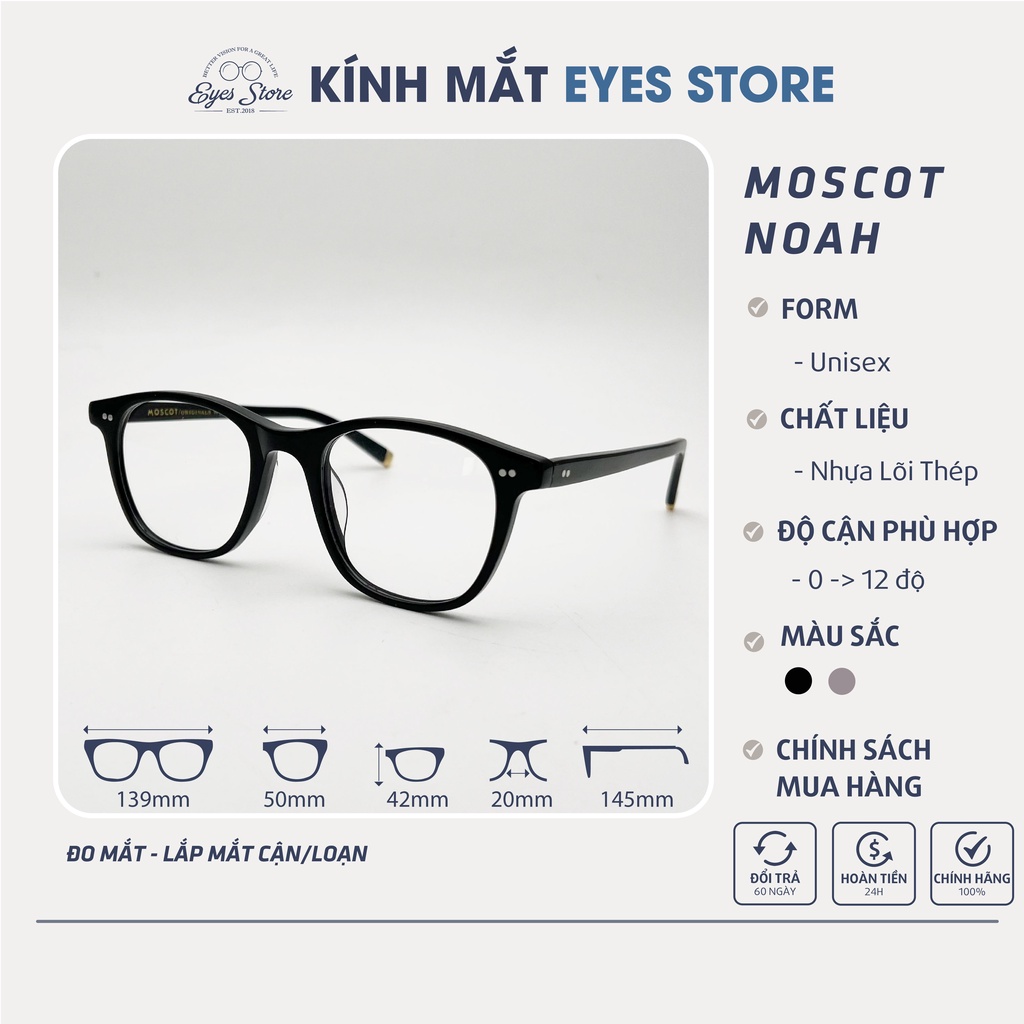 Gọng Kính Cận Nam Nữ Moscot Noah - Nhựa Lõi Thép | Shopee Việt Nam