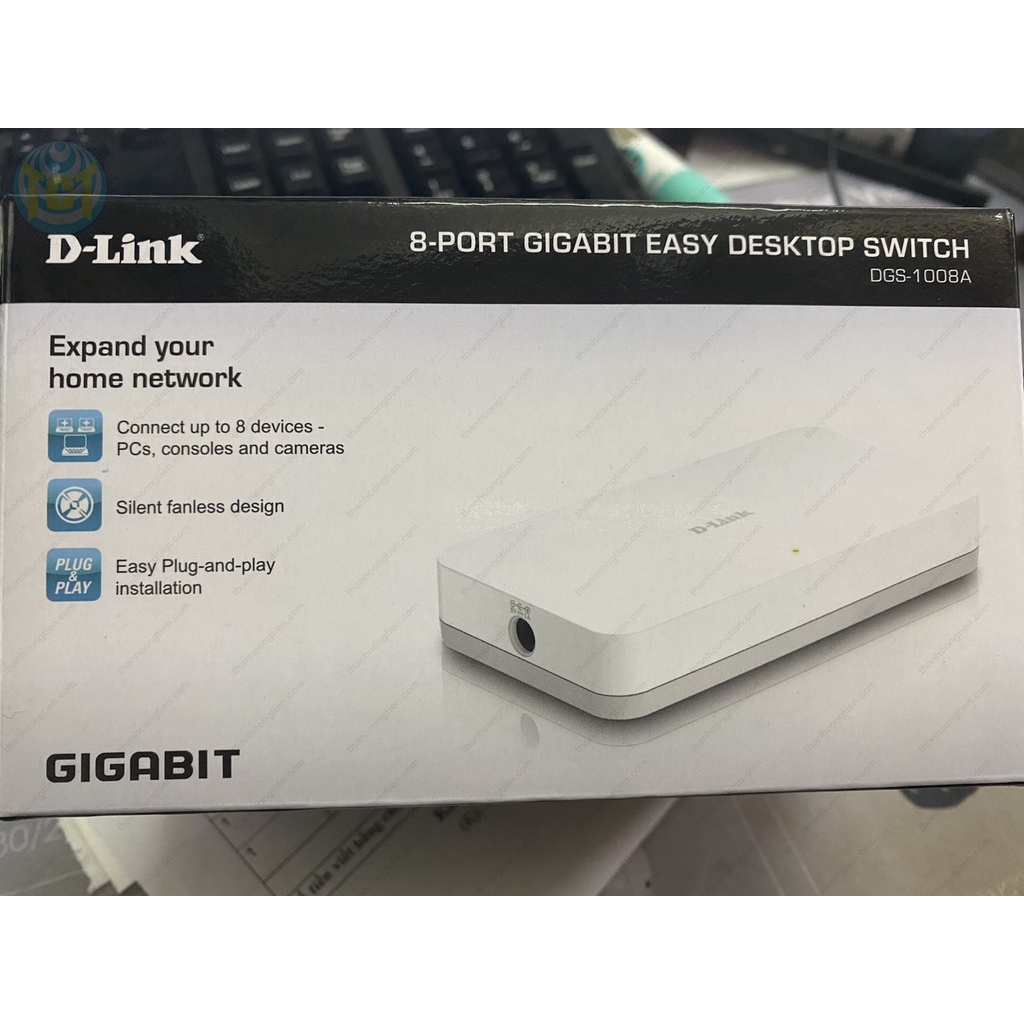 Switch Dlink 8Port DGS-1008A 10/100/1000 chia cổng mạng ra 8 cổng tốc ...