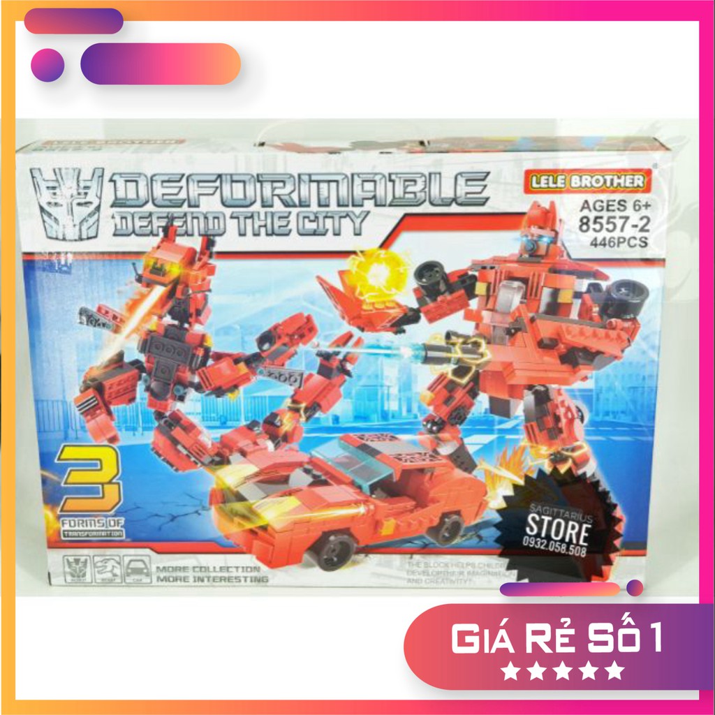 Lego Lele Brother 8557-2 Lắp Ráp Robot Transformers Deformable - 3in1 ...