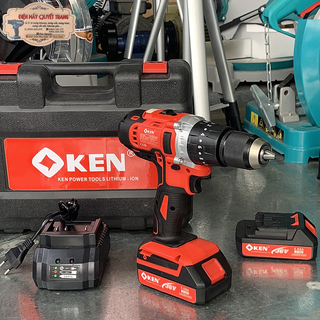 Máy Khoan Pin KEN 36V [FULL BOX + BH 1 Năm] - Đầu 13 , Pin 5 cell - 2 ...