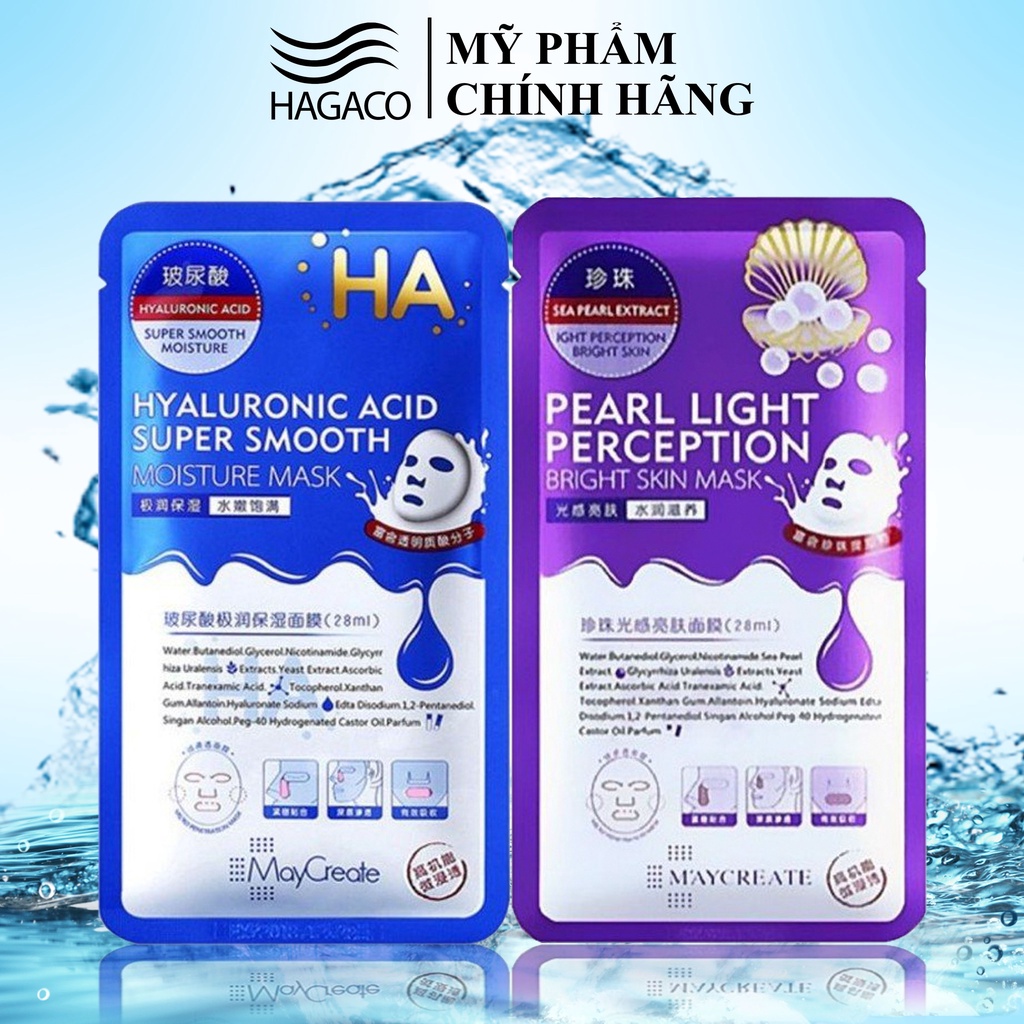 Mặt Nạ Dưỡng Ẩm Dưỡng Trắng Da HA Maycreate Mask Ha 1 miếng Hàng Nội ...