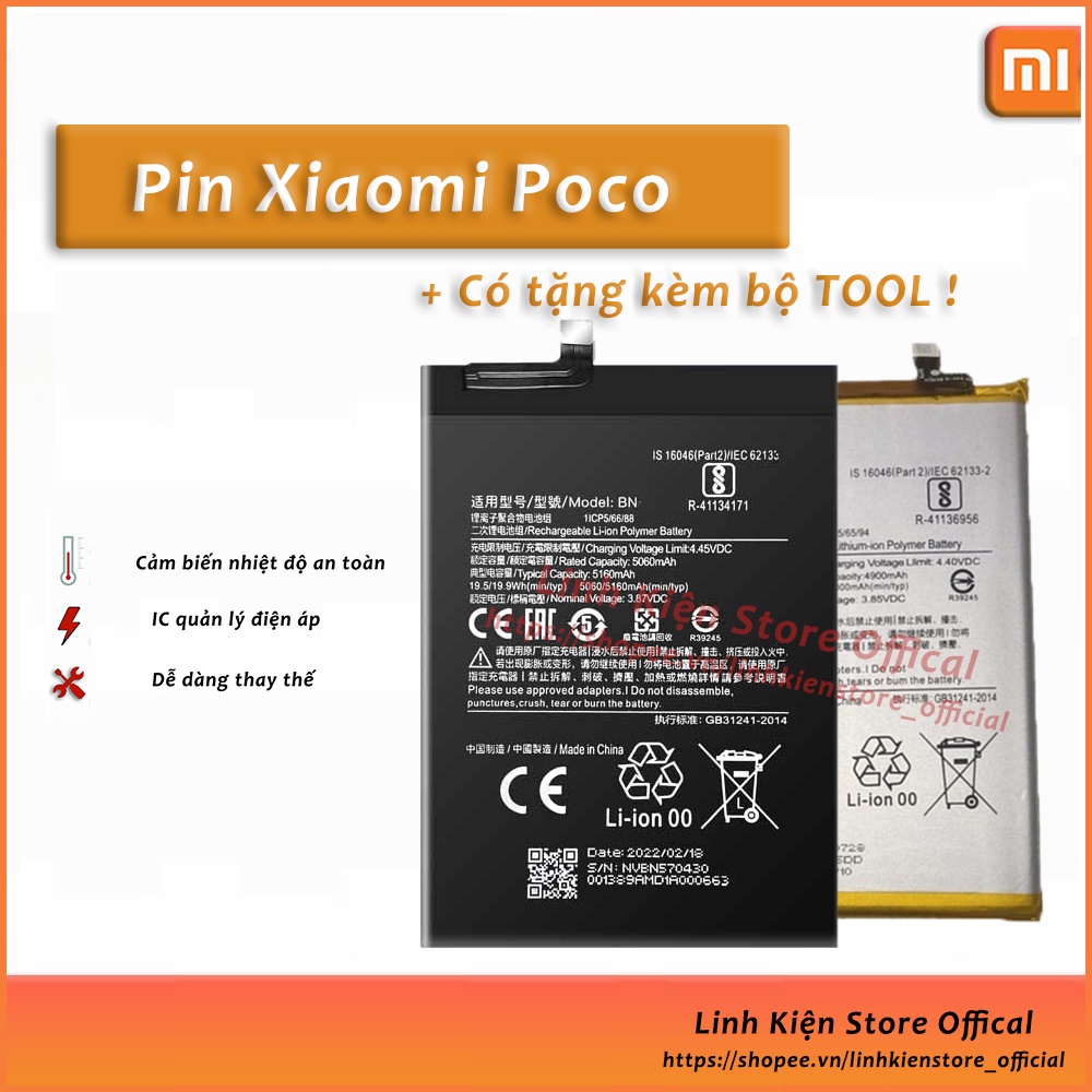 Pin Poco X3 NFC, X3 Pro, F2, F3, F4 GT .. Pin xiaomi thay thế, sửa chữa ...