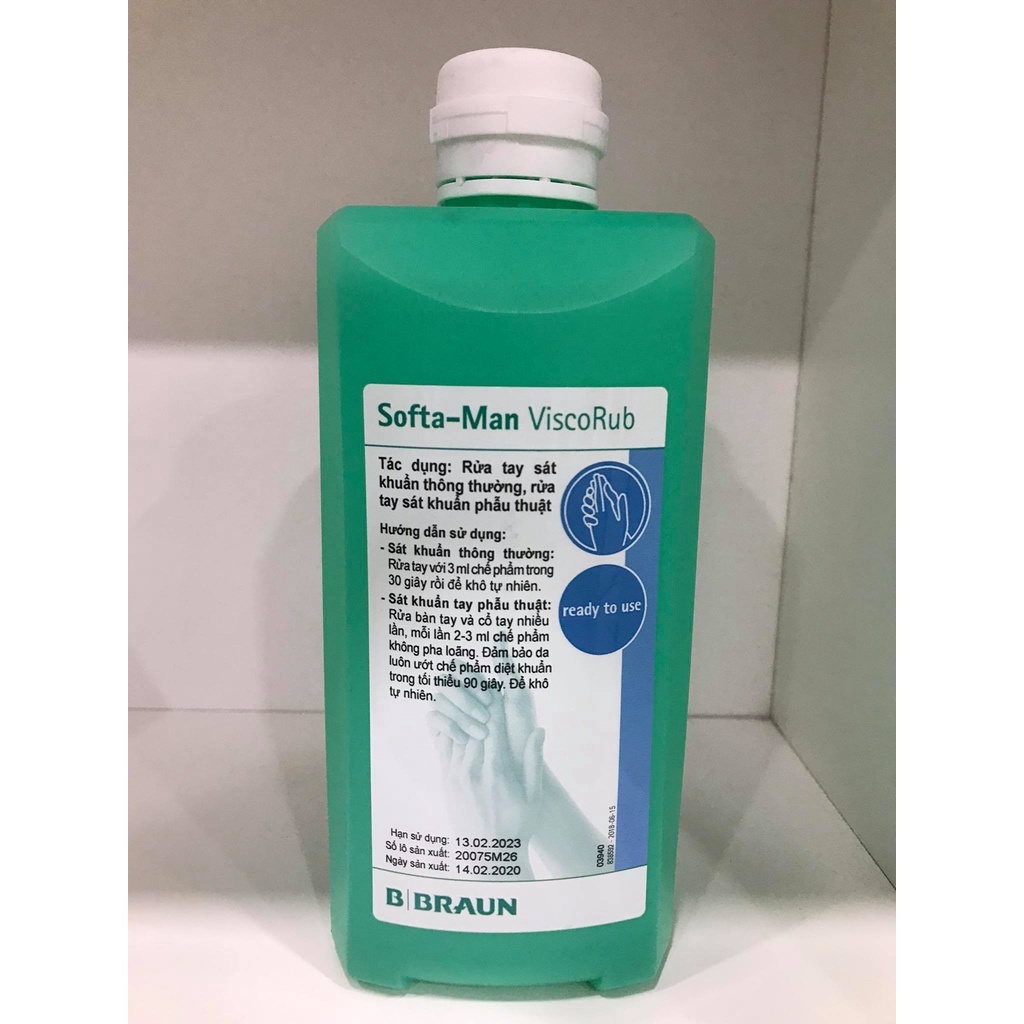 Dung dịch rửa tay, sát khuẩn nhanh B.Braun - Softa-Man VISCORUB 500ml ...