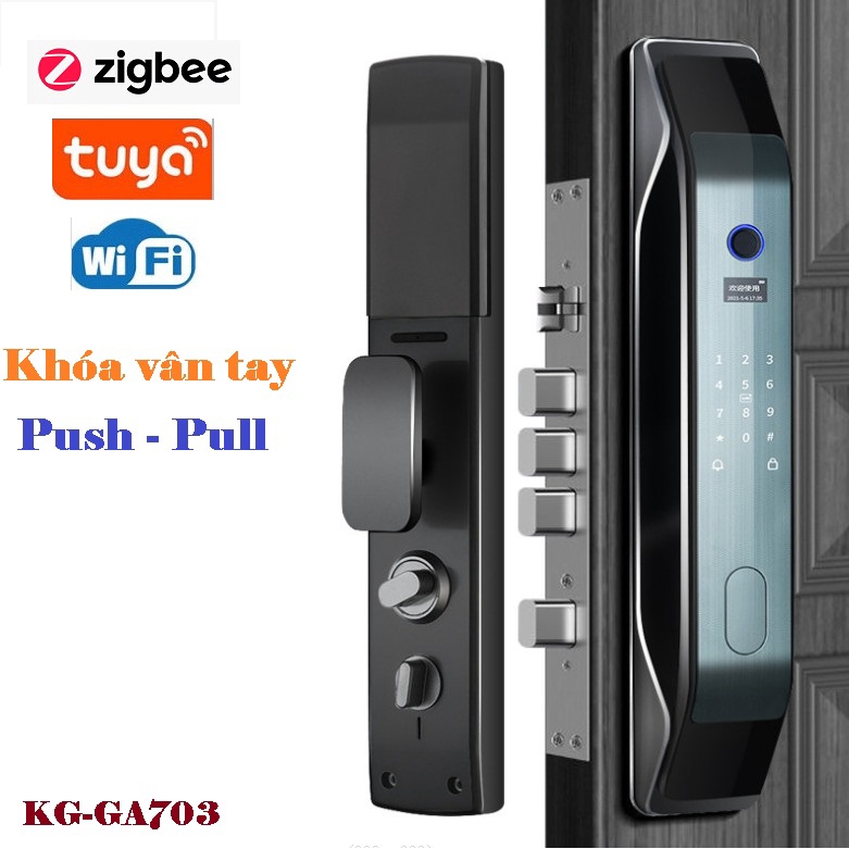 Khoá cửa vân tay cao cấp Push - Pull KG-GA703 ( tùy chọn thêm App Tuya ...