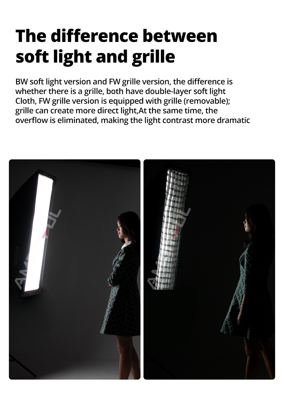 AMBITFUL 60x90cm 22x90cm 30x120cm 35x160cm 95cm Hình Chữ Nhật Hình Bát Giác Lưới Tổ Ong Softbox ...