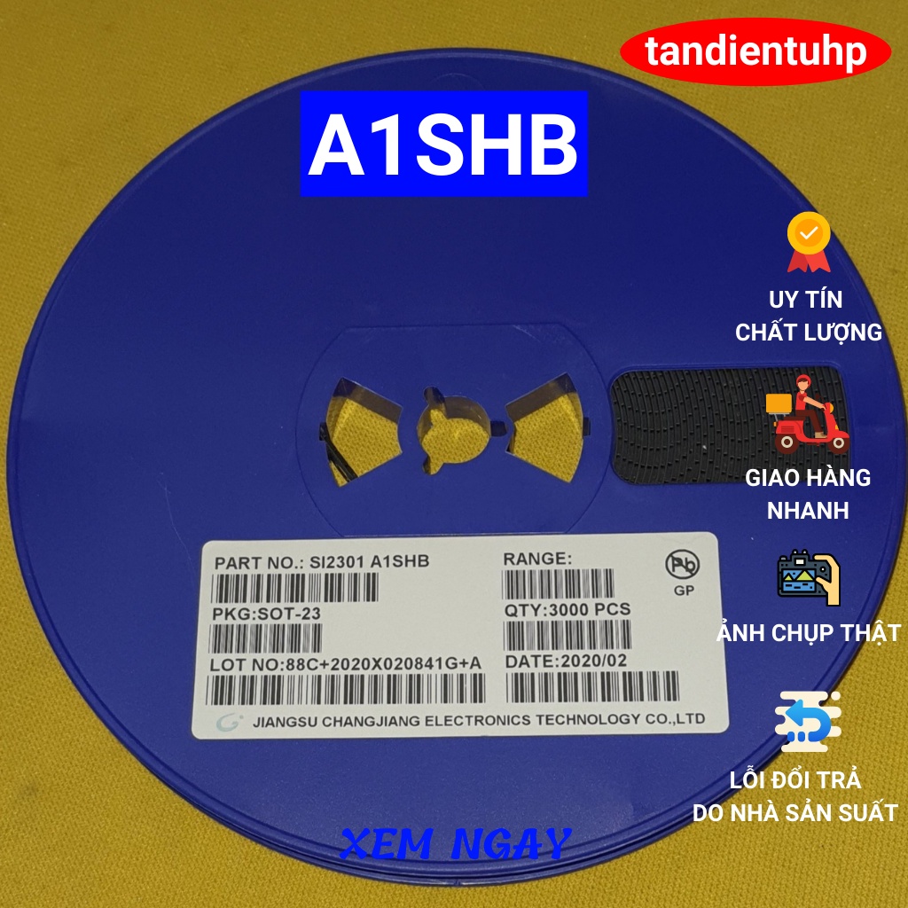 50 CHIẾC ( 25 Con một dây x 2 dây ) MOSFET A1SHB 2301 SOT-23 PNP 2.3A ...