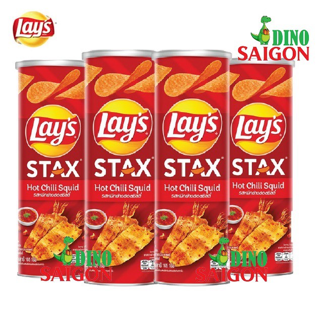 Combo 4 Hộp Bánh Snack Khoai Tây Lay's Stax Thái Lan 105g Vị Mực Sốt Cay | Shopee Việt Nam