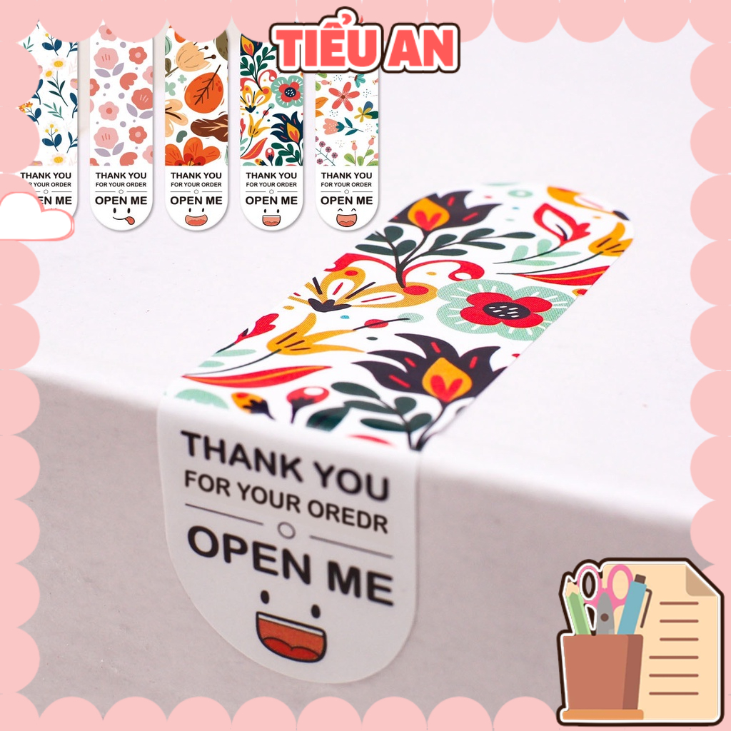 Set Nhãn dán (100 tem) Sticker Cao Cấp (2x7cm) Để Trang Trí/ Quà Tặng ...