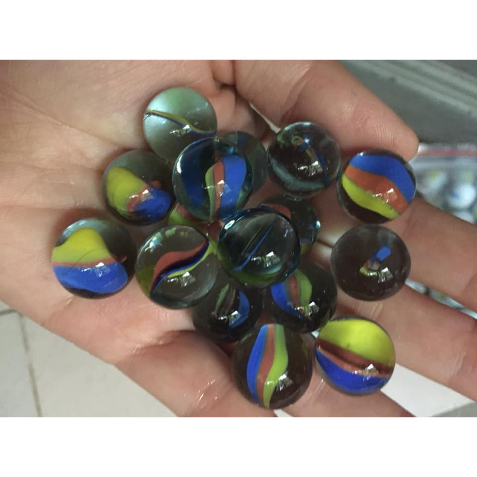 Bi ve - bộ bi ve bảy màu nhỡ đường kính 1.6cm bộ 50 viên | Shopee Việt Nam