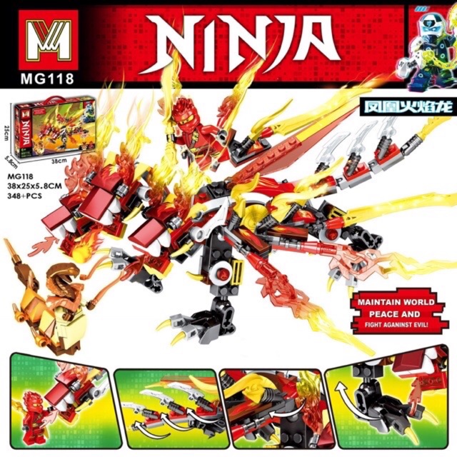 Lego rồng lửa đỏ 3 đầu của Kai | Shopee Việt Nam
