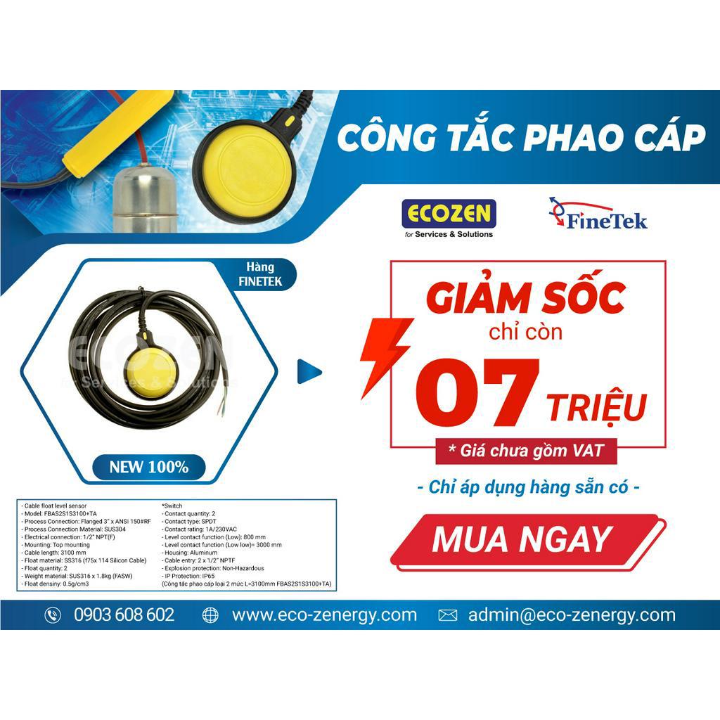 Cảm biến mức chất lỏng dạng phao từ Finetek Model FBAS2S1S3100+TA - ECOZEN | Shopee Việt Nam