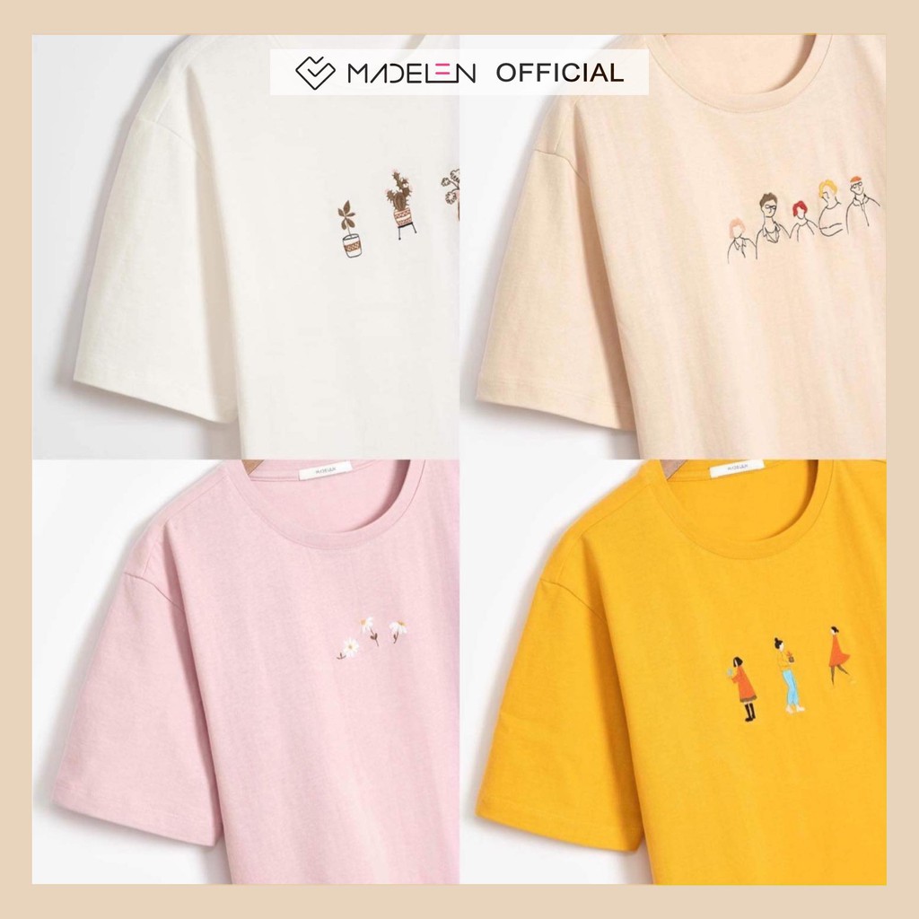 Áo thun thêu nữ tay ngắn, áo phông thêu pull Cotton Freesize form suông ...