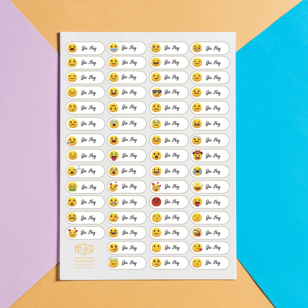 Sticker dán đồ dùng học tập in tên bé 49k có 218 stickers 1*3cm theo ...