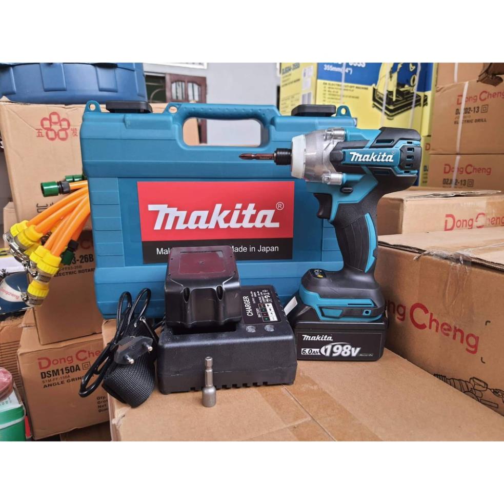 MÁY KHOAN PIN-MÁY BẮT VÍT CHUYÊN DỤNG MAKITA 198V KHÔNG CHỔI THAN-TẶNG MŨI VÍT VÀ TÔN TỪ ...