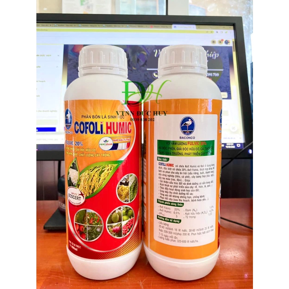 COFOLI Humic chai 990ml - Fulvic 20% BA CON CÒ - Phân Bón Lá Sinh Học ...
