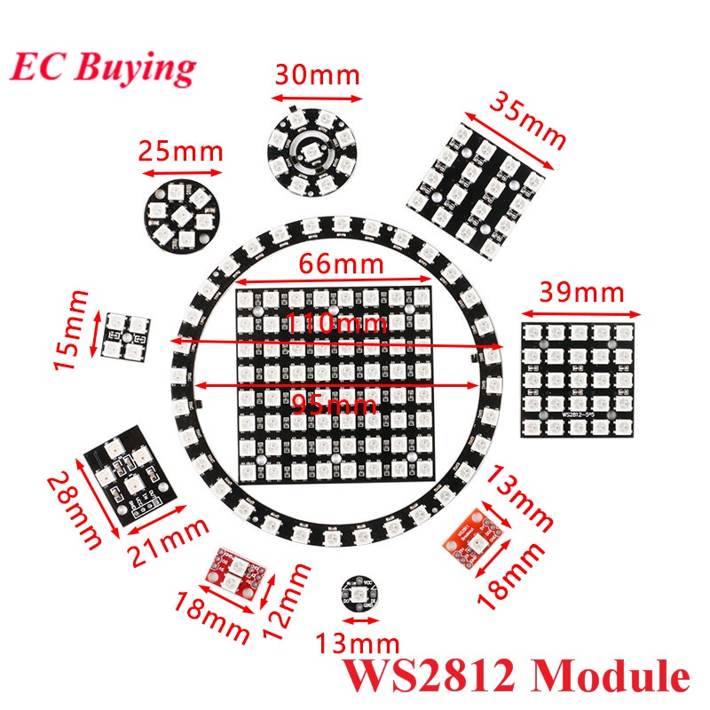 Bảng Điều Khiển Đèn LED Nhiều Màu WS2812B 1 2 4 7 9 16 25 32 64 Bit WS ...