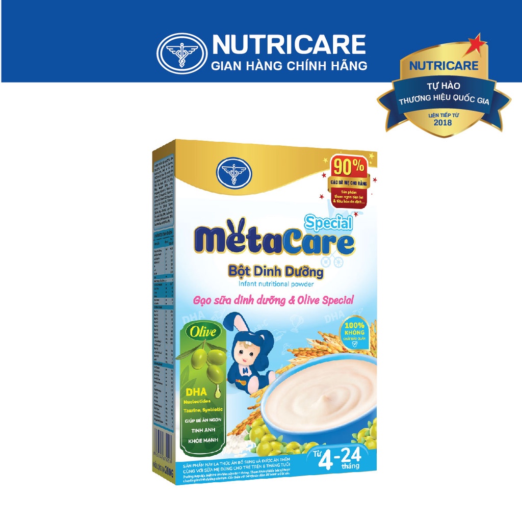 Bột Ăn Dặm Nutricare Metacare Gạo Sữa Dinh Dưỡng & Olive Special 200g | Shopee Việt Nam