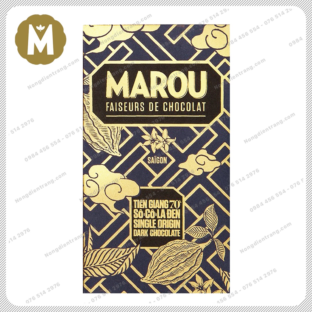 Marou Chocolate Tien Giang 70% Socola Đen - Thanh 24g - Socola Marou ...