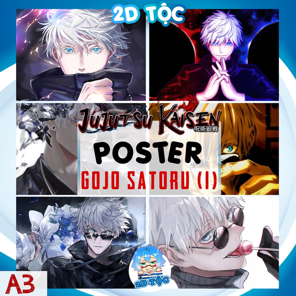 TRANH POSTER A3 GOJO SATORU (1) ANIME MANGA JUJUTSU KAISEN CHÚ THUẬT ...