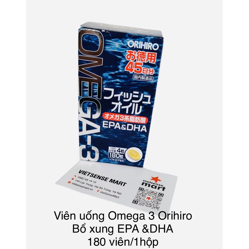 Viên uống Omega 3 Orihiro bổ sung DHA&EPA hộp 180 viên | Shopee Việt Nam