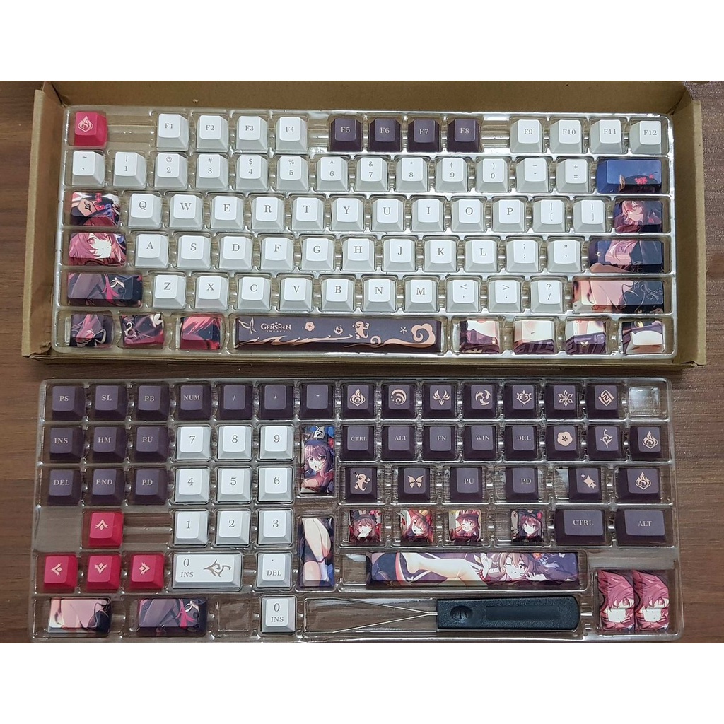 Bộ nút Kamisato Ayaka 136 phím PBT loạidày genshin impact indyesub 5mặt ...
