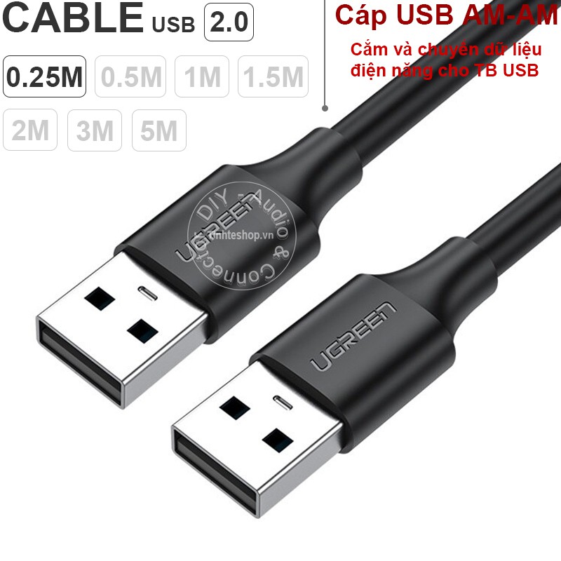 Cáp USB 2.0 AM-AM 2 đầu đực - USB 2.0 cable male to male UGREEN US102 0 ...