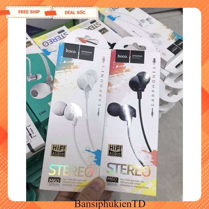 Tai nghe hoco M60/ M40 có micro tích hợp tai nghe có dây 3.5mm cho điện thoại thông minh ip ...