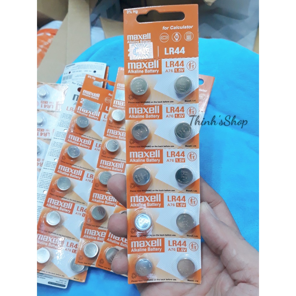 Pin nút áo nhỏ LR44 / AG13 / A76 Maxell Alkaline 1.5V Vỉ 10 Viên [CHÍNH ...