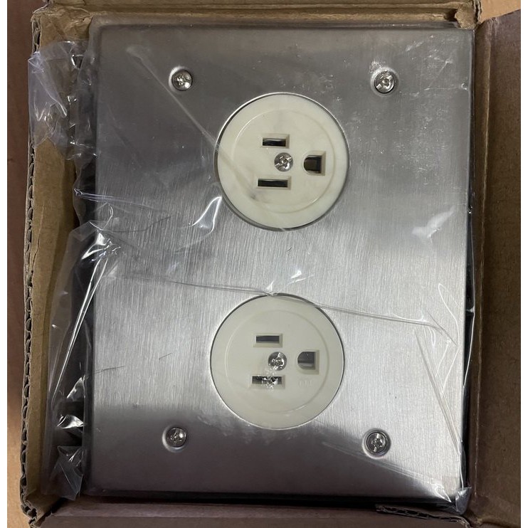 Ổ cắm lắp âm trong cabin mặt inox (RECEPTACLE CABIN FLUSH SINGLE/DOUBLE ...