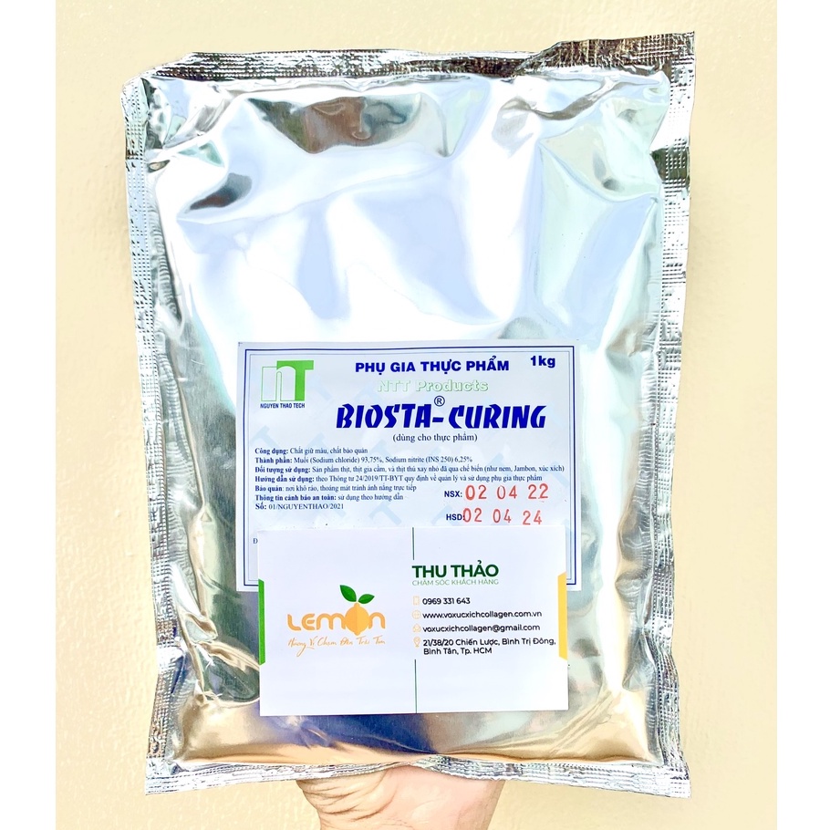 1Kg Muối đỏ BIOSTA-CURING Nguyên Thảo - Tạo màu đỏ hồng cho lạp xưởng, xúc xích, thịt xông khói ...