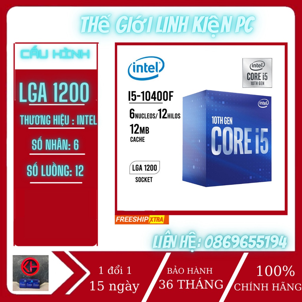 CPU bộ vi xử lý i5-10400F- Socket Intel LGA 1200 mới nhất | Shopee Việt Nam