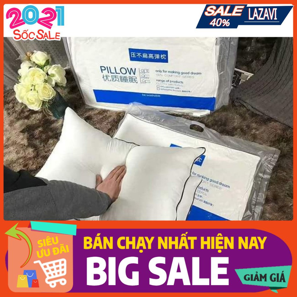 Gối bông Hilton cao cấp(2 gối ) gối khách sạn nặng 1,3kg | Shopee Việt Nam