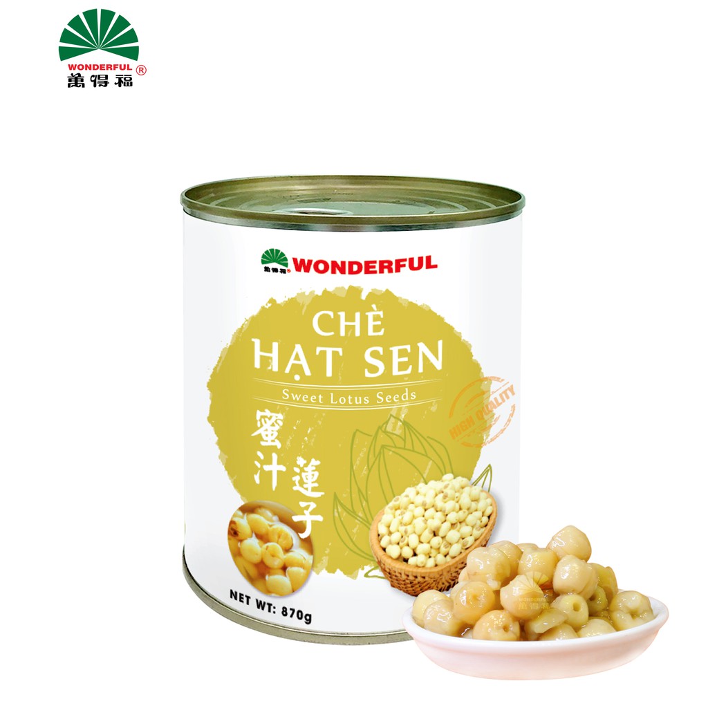 Chè hạt sen Wonderful lon 900g topping, thạch | Shopee Việt Nam