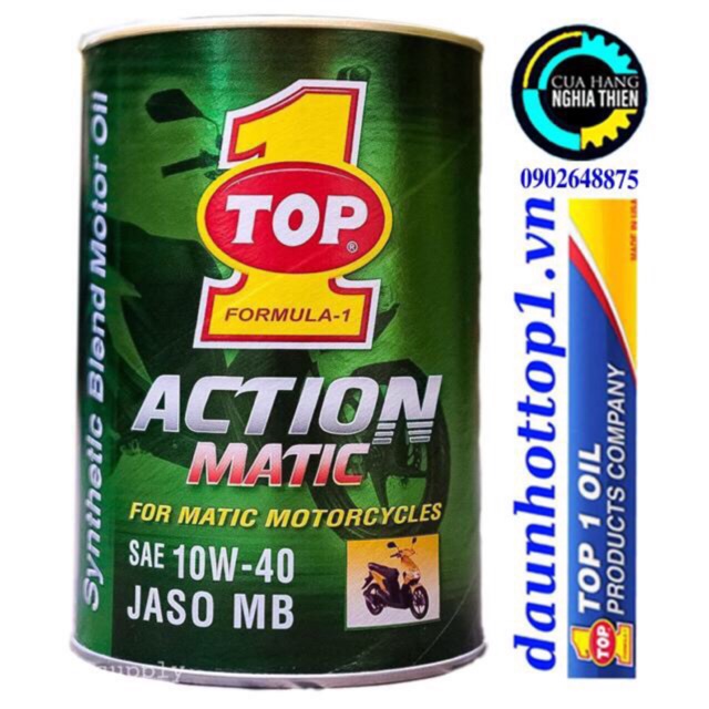 Nhớt TOP 1 Action Matic 10W-40 MB 1 Lít XE GA | Shopee Việt Nam