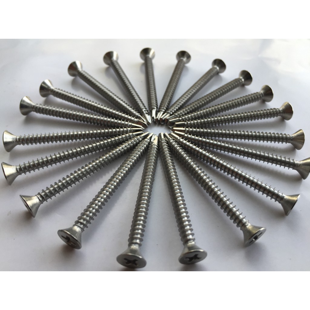 20 chiếc vít inox 304 tự khoan đầu bằng phi 4 dài 4cm | Shopee Việt Nam