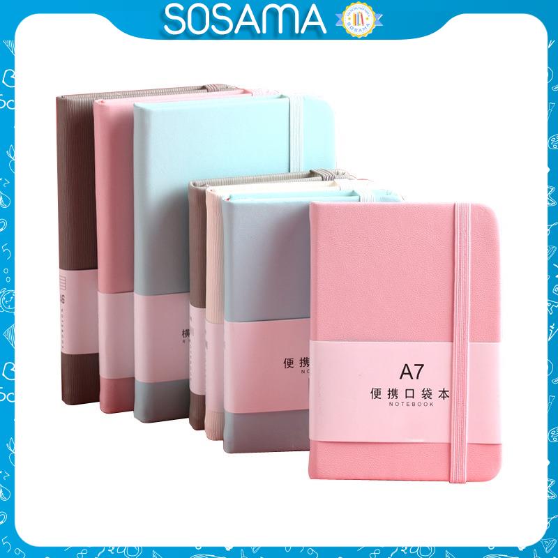 Sổ ghi chép SOSAMA sổ tay bìa da PU trơn A6 A7 96 trang tiện dụng SN-001389 | Shopee Việt Nam