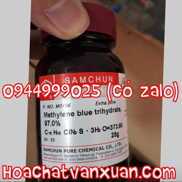 Methylene blue C16H18CIN3S 3H2O - IND Samchun Hàn Quốc lọ 25g | Shopee ...